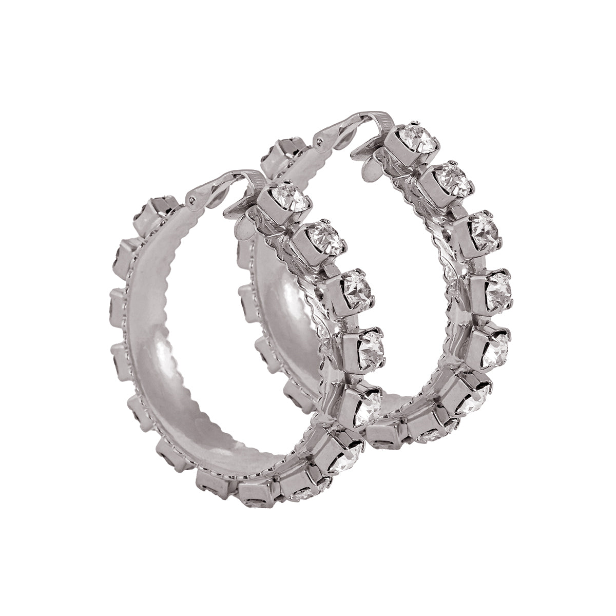 Marguerite Diamante Hoop Earrings – Chelsea De Luca Jewellery