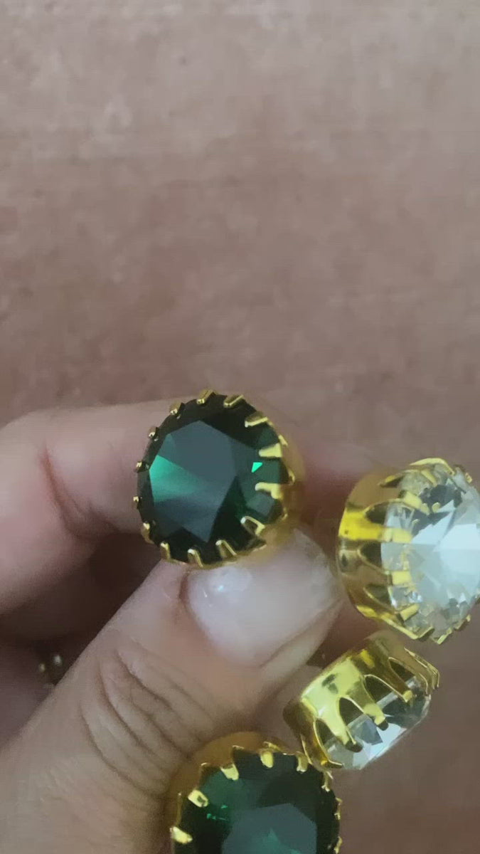 Queenie Crown Claw Round Stud – Chelsea De Luca Jewellery